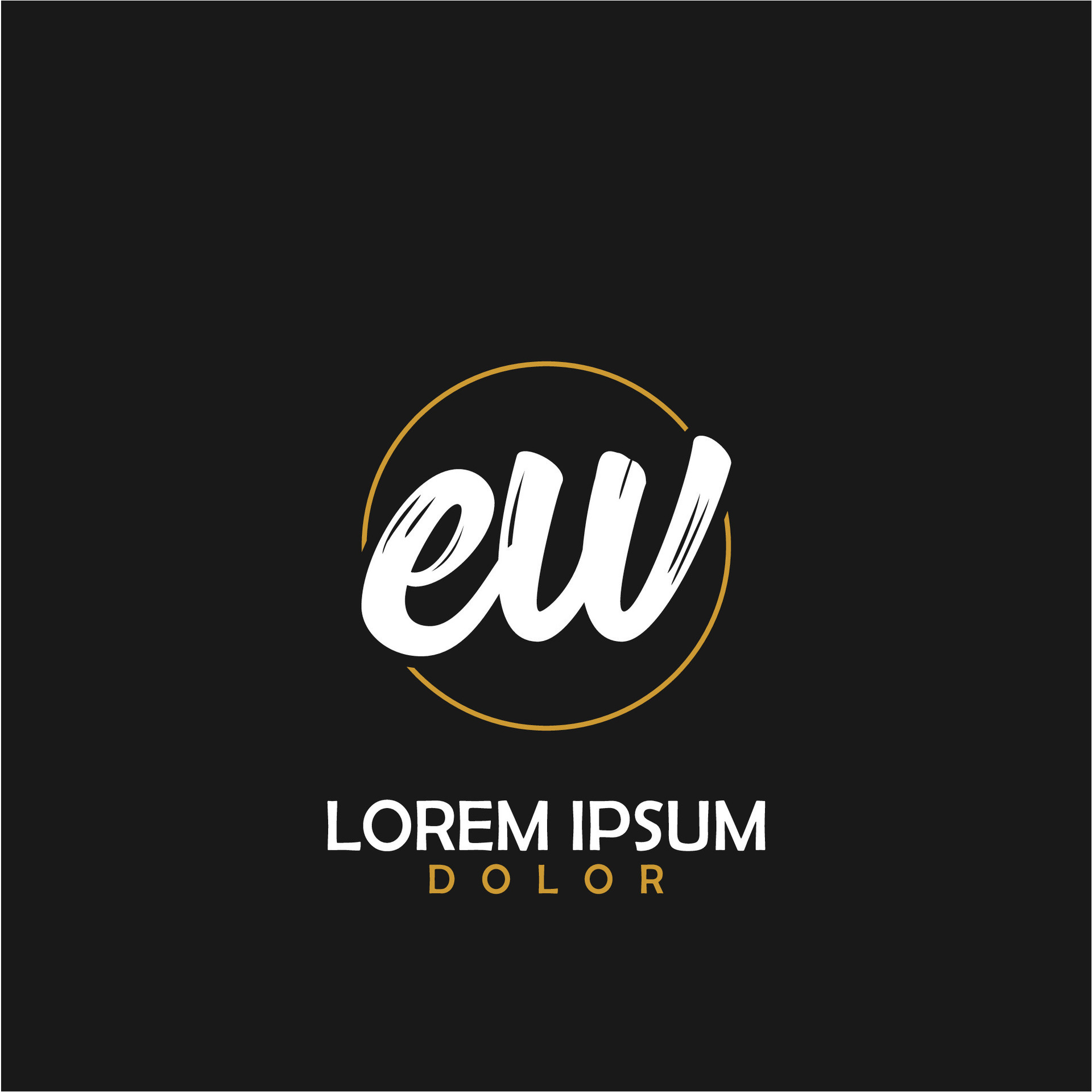 EW Initial Brush In Circle Frame Template Design 27133223 Vector Art at Vecteezy