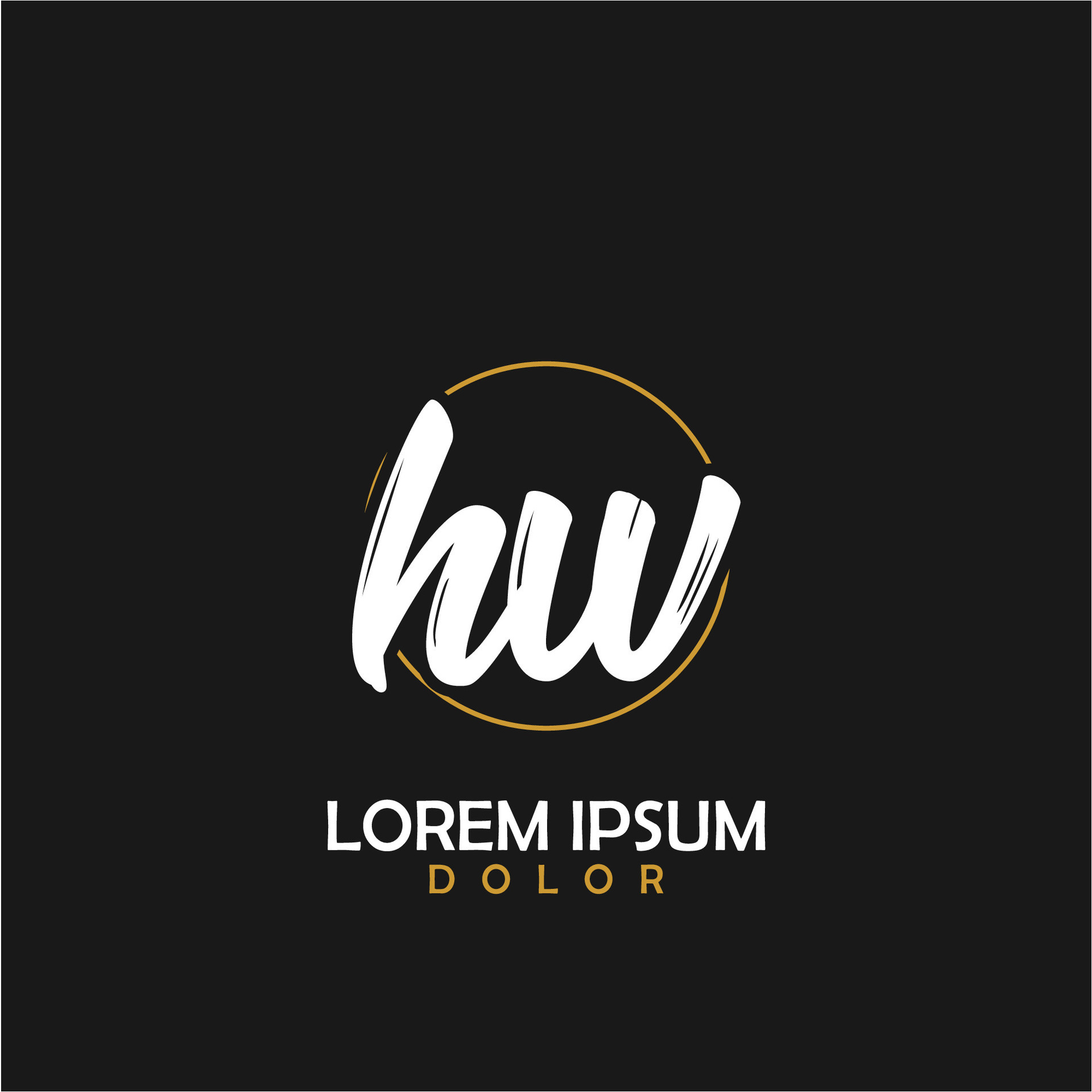 HW Initial Brush In Circle Frame Template Design 27133318 Vector Art at ...