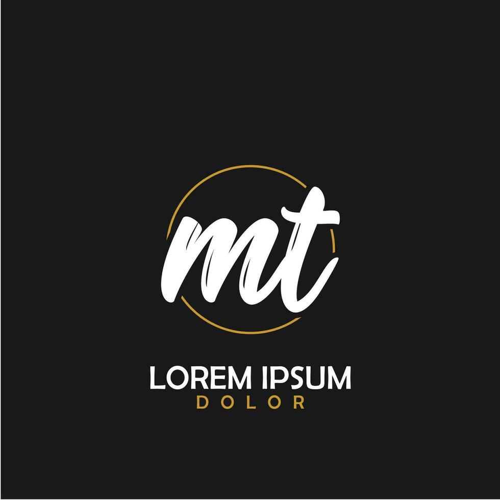 MT Initial Brush In Circle Frame Template Design 27133429 Vector Art at Vecteezy