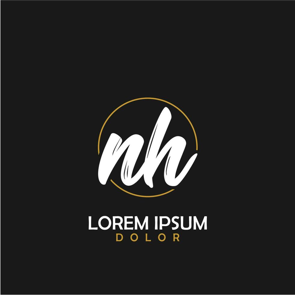 NH Initial Brush In Circle Frame Template Design 27133466 Vector Art at Vecteezy