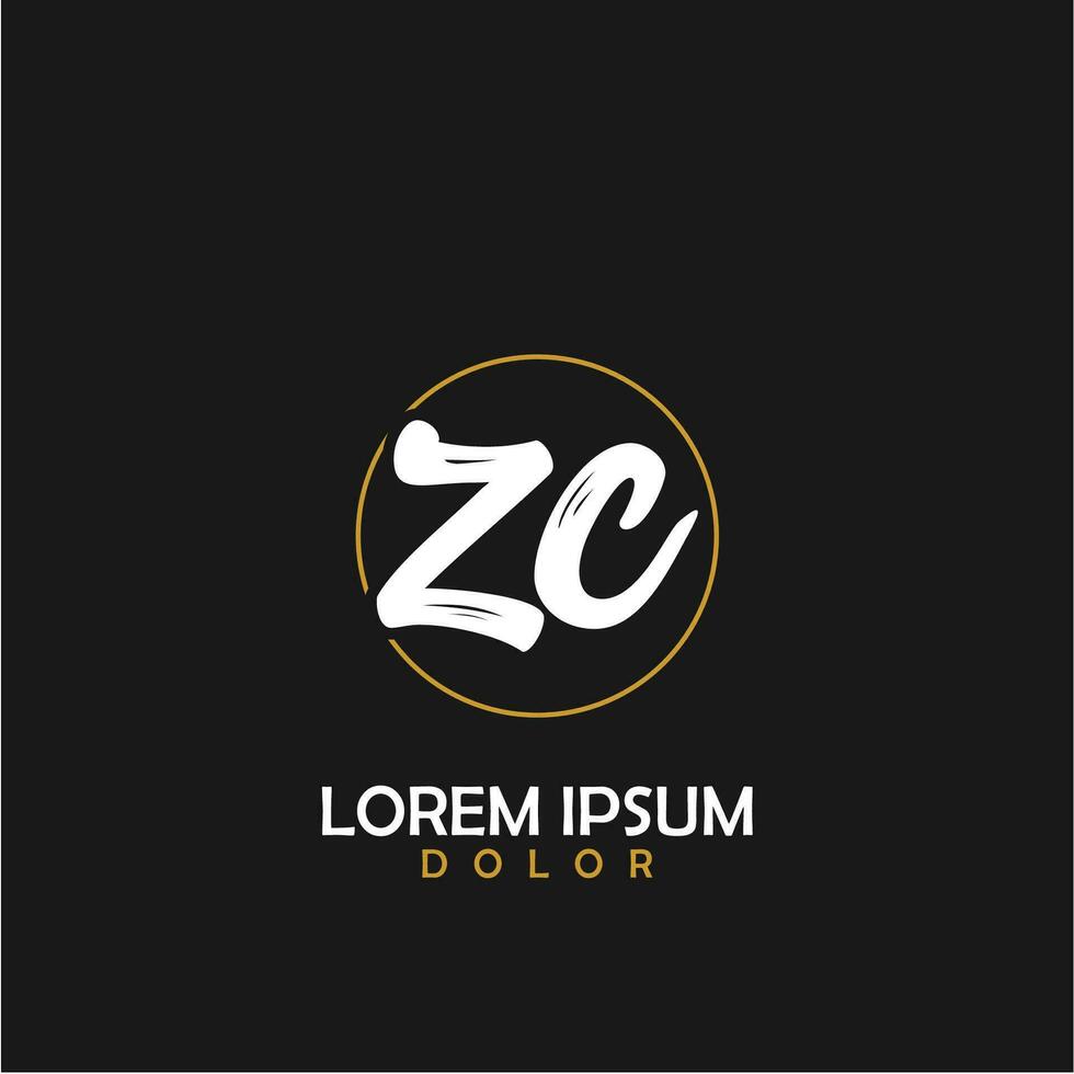 ZC Initial Brush In Circle Frame Template Design 27133759 Vector Art at Vecteezy