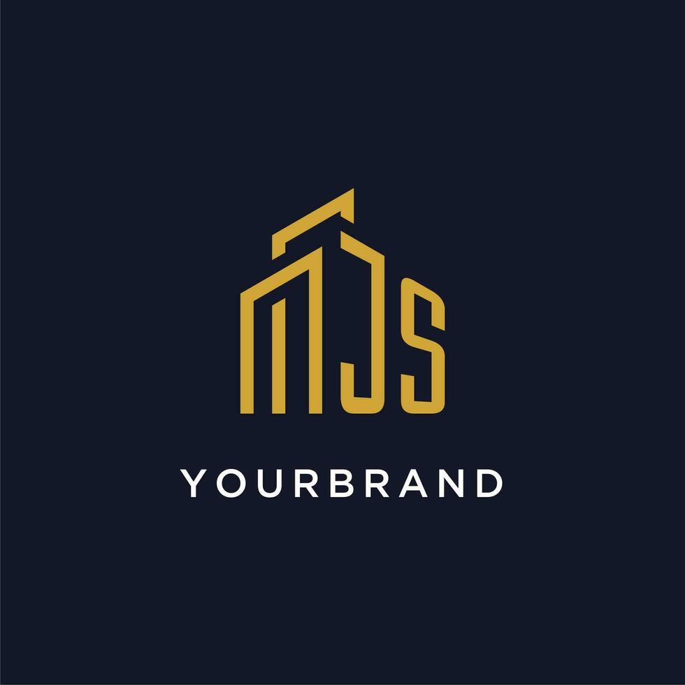 JS initial monogram with building logo design 27135665 Vector Art at ...