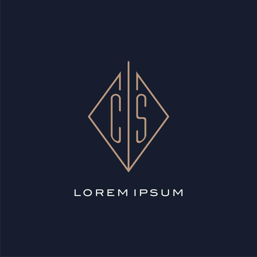 Monogram CS logo with diamond rhombus style, Luxury modern logo design 27137621 Vector Art at ...