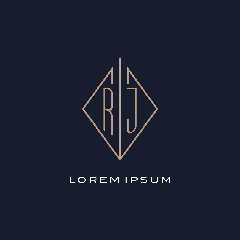 Monogram RJ logo with diamond rhombus style, Luxury modern logo design 27137976 Vector Art at ...
