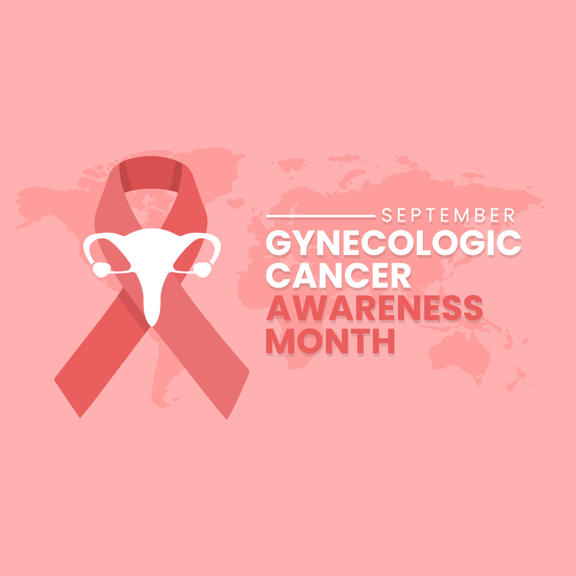 Vector Illustration Design Concept Of Gynecologic Cancer Awareness