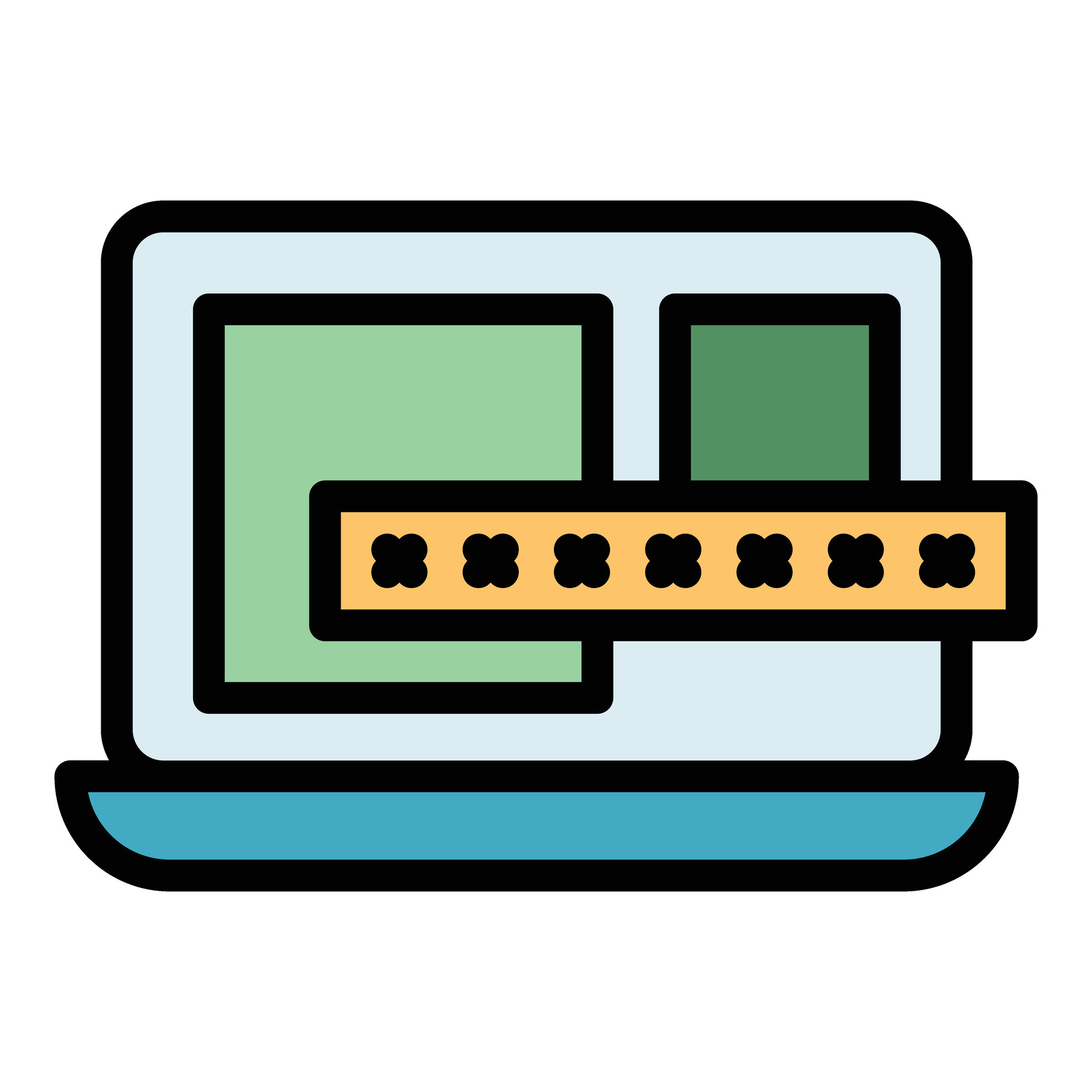 Laptop Password Icon Vector Flat 27142189 Vector Art At Vecteezy