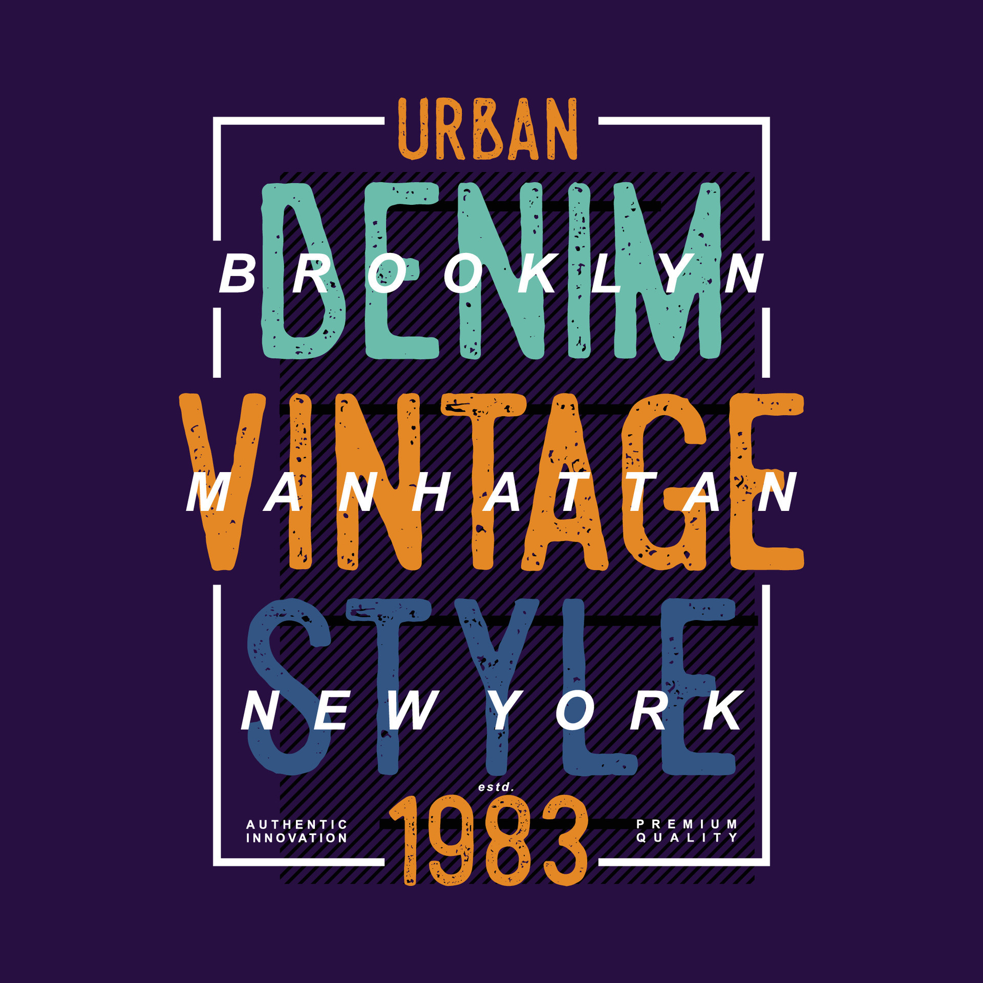 Urban Denim Vintage Graphic Typography T Shirt Vector Design Fashion
