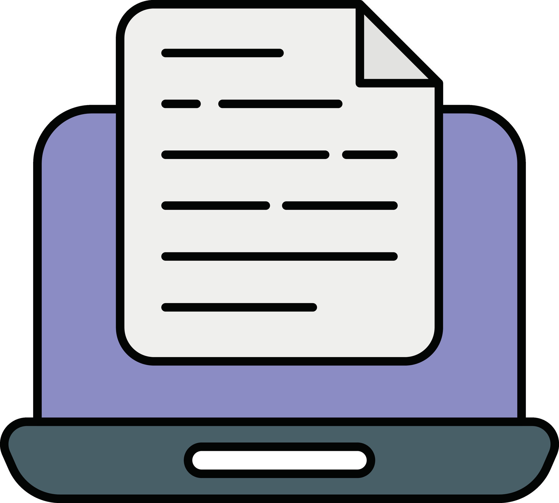 Online Assignment color outline icons design style 27142423 Vector Art ...