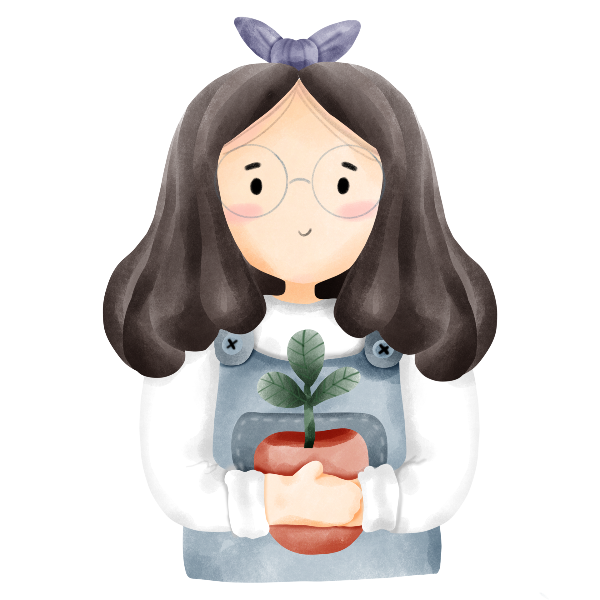 A cute woman with plant 27142764 PNG