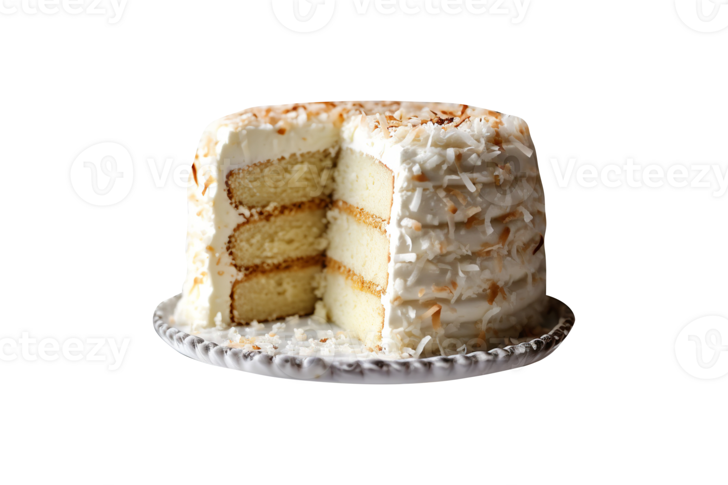 Delicious Coconut Cream Cake On Png Background 27143988 Png