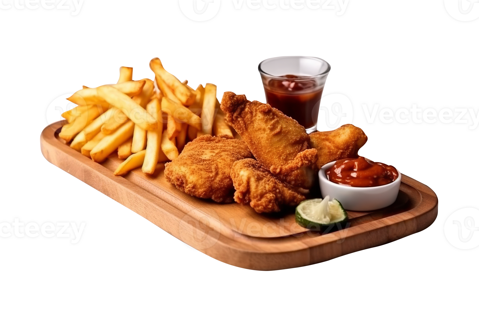 Fried Chicken With French Fries On Png Background 27144934 Png