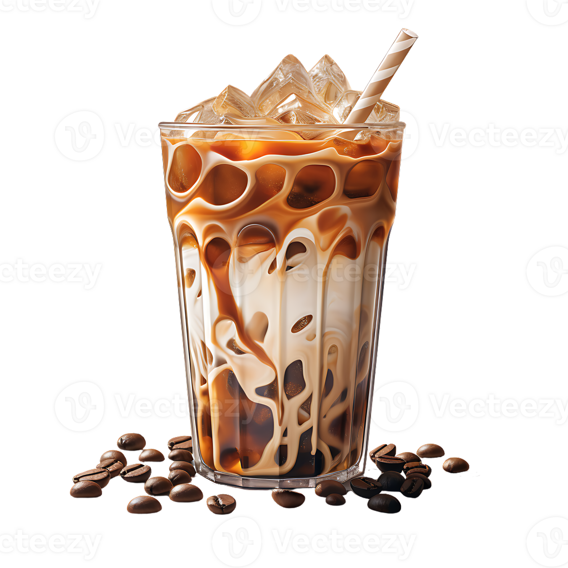 Iced Coffee With Cream Milk Perfect For Drink Catalog Ai Generated 27145821 Png