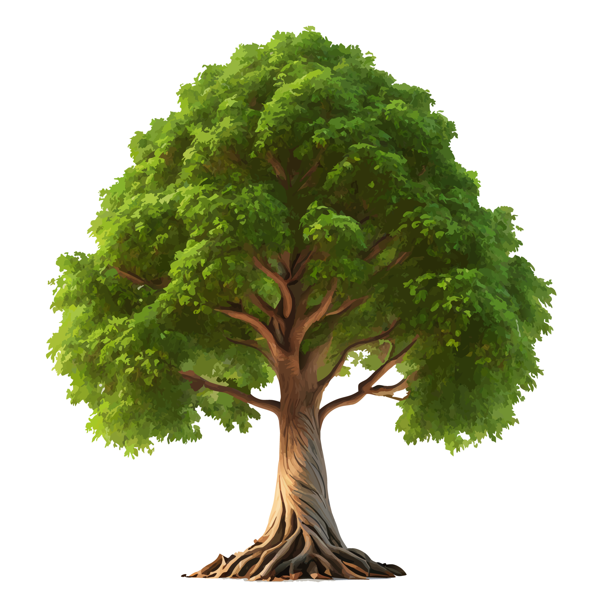 big tree on white blackground. AI generative 27146610 PNG