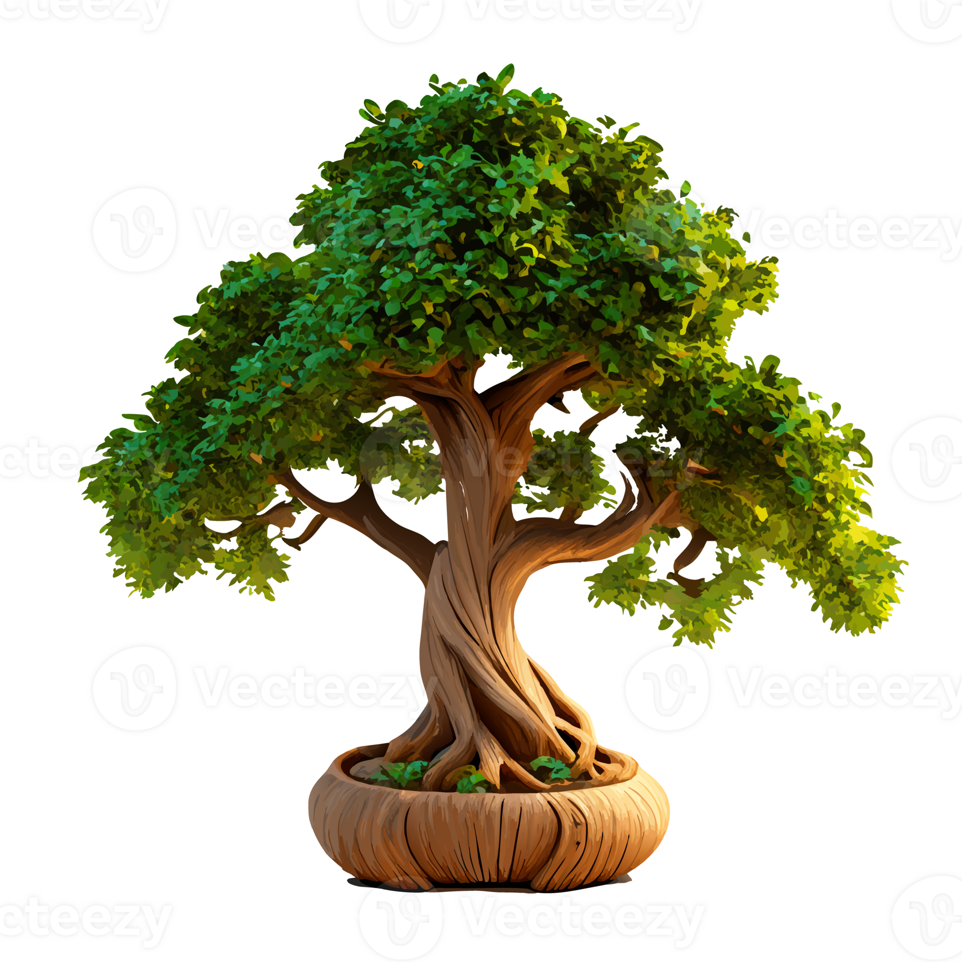 big tree on white blackground. AI generative 27146855 PNG