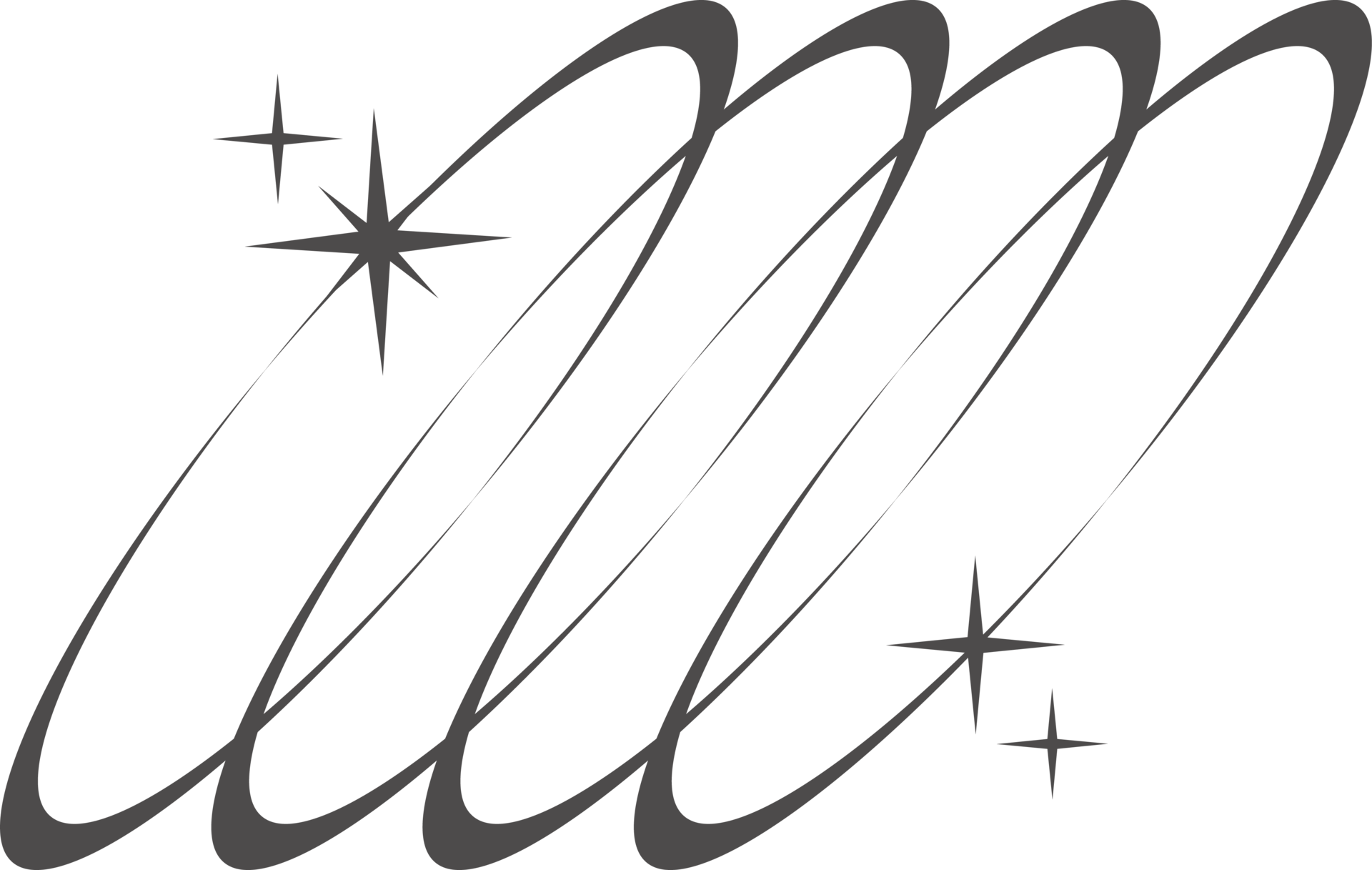 Aesthetic Shape With Stars Minimal Shape In Lines With Sparkles
