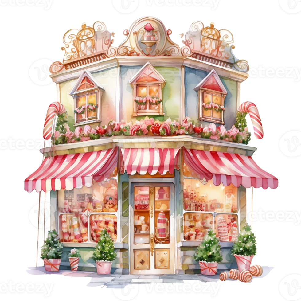 Watercolor Bakery Shop Clipart 27147531 Png