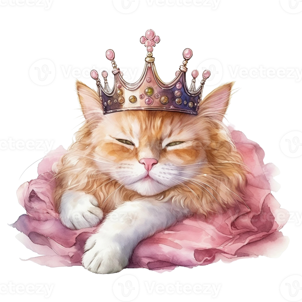 Cute Little Pink Cat Watercolor 27147574 Png