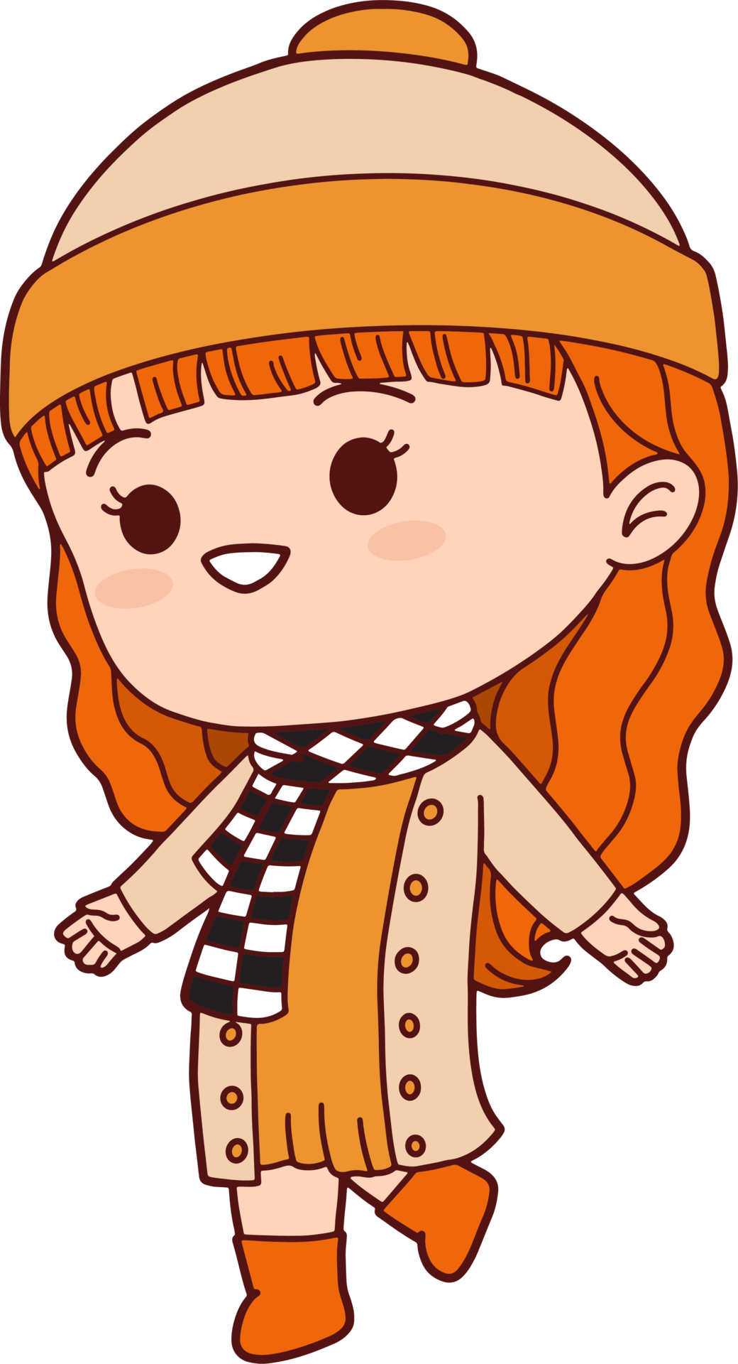 Autumn Hand Drawn With Happy Girl Wearing Autumn Outfit 27148275 PNG autumn-hand-drawn-with-happy-girl-wearing-autumn-outfit-27148275-png