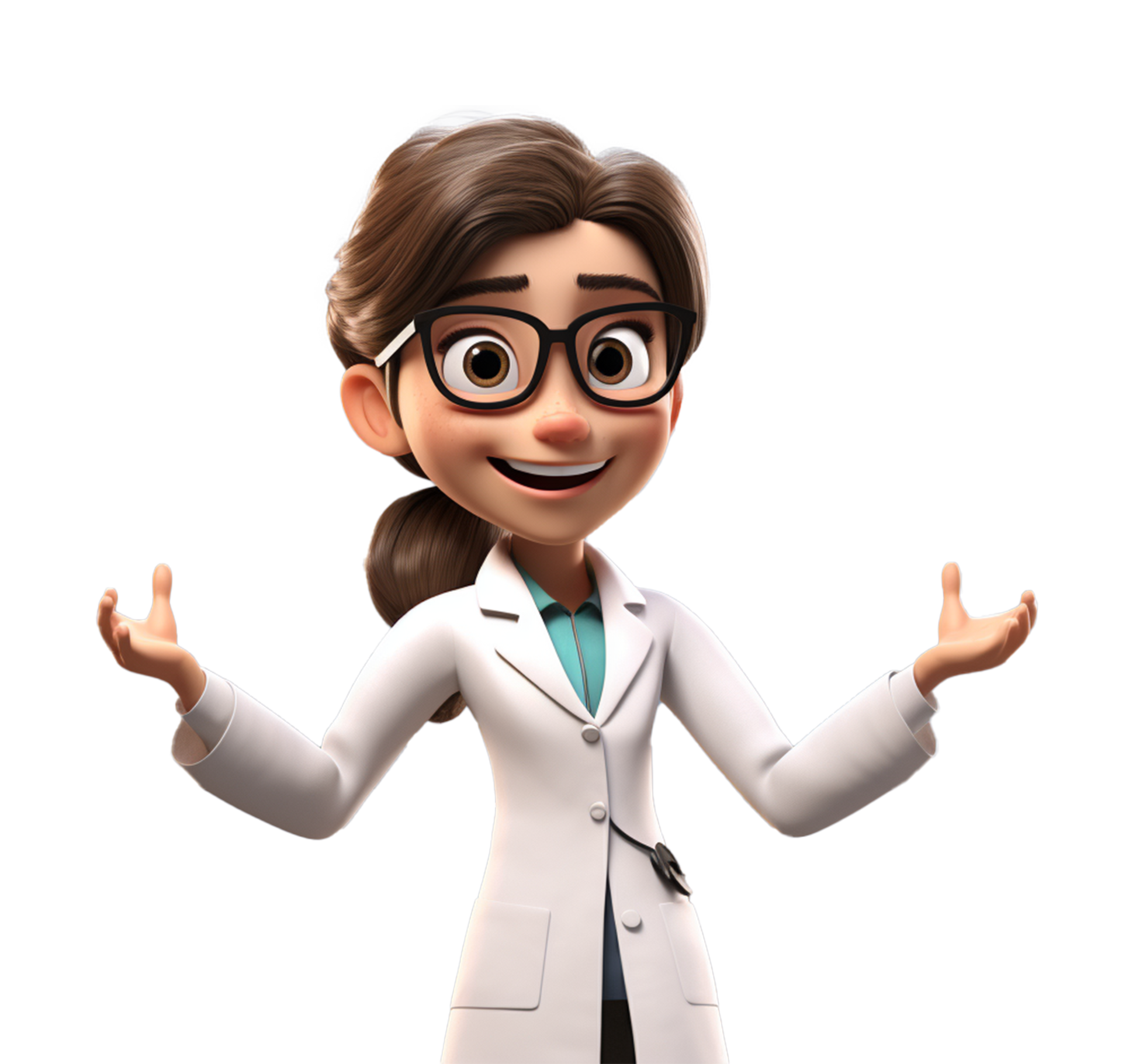 Cartoon Character Caucasian Woman Doctor Ai Generated 27148521 Png