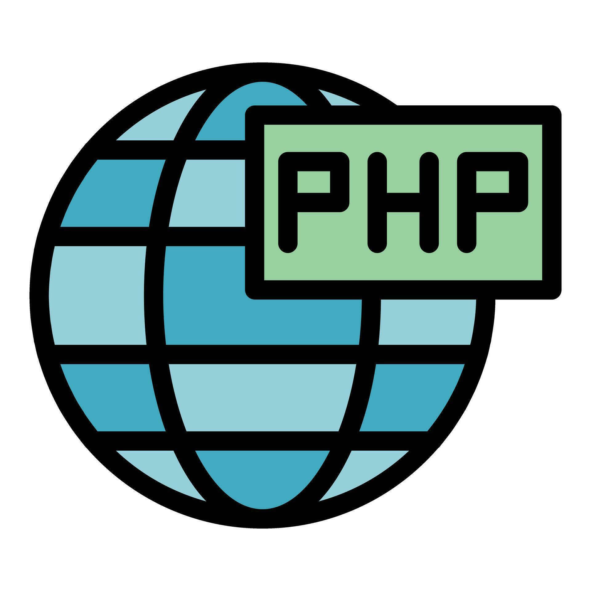 Global php icon vector flat 27149126 Vector Art at Vecteezy