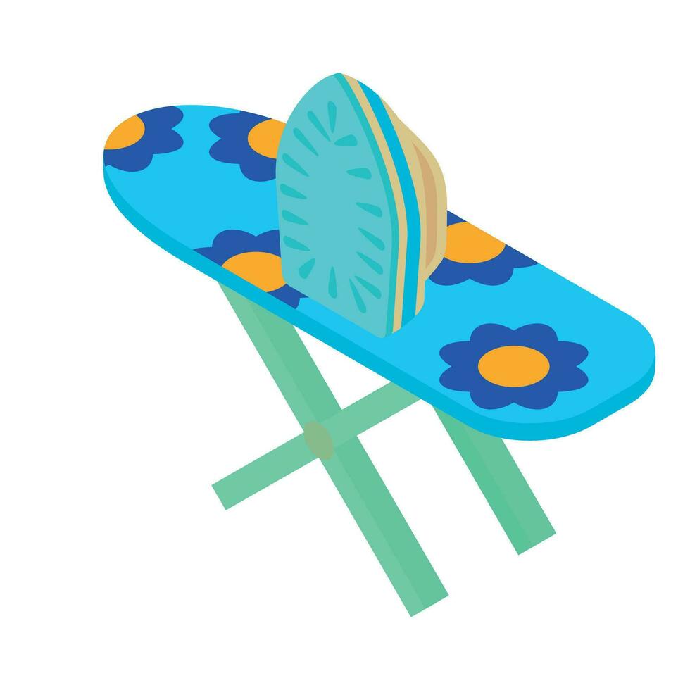 Ironing Clothes Icon Isometric Vector Cordless Iron On Colorful