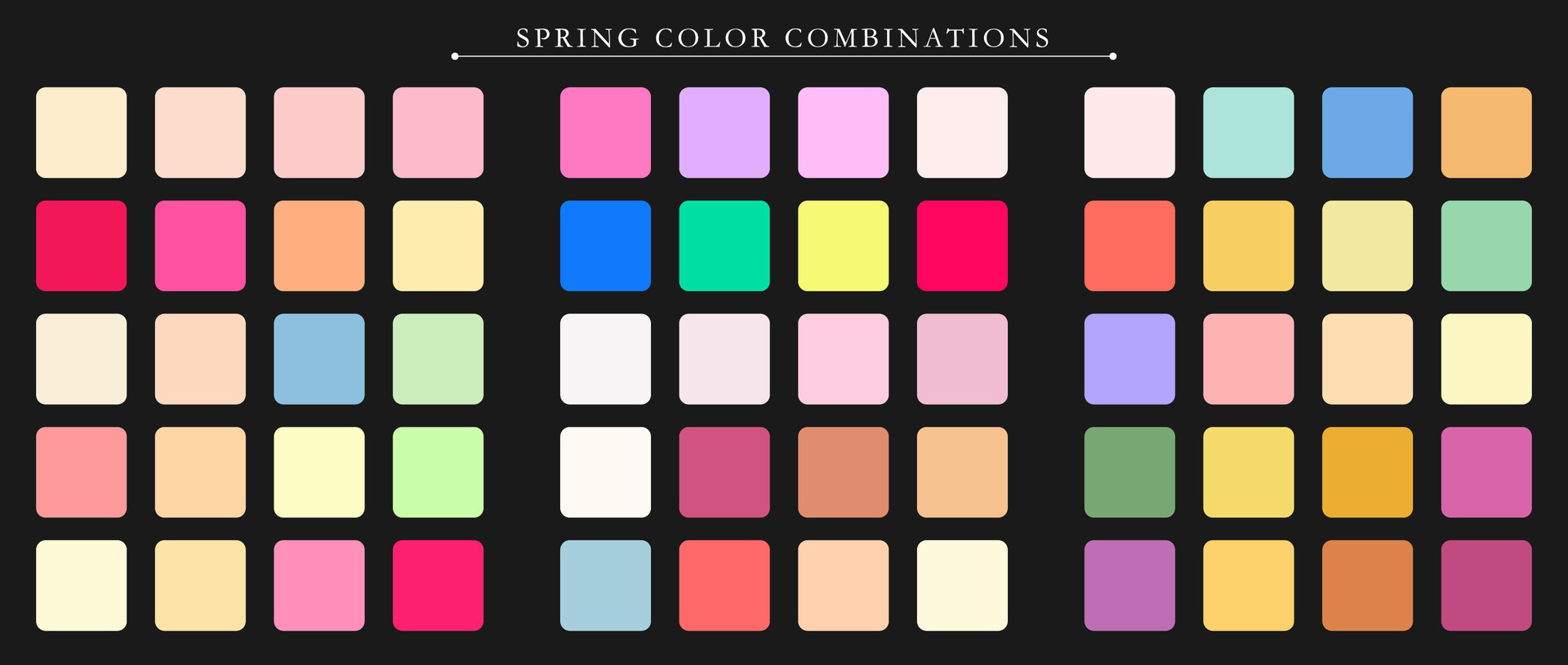 Spring season palette. Trend color palette guide template. An example ...
