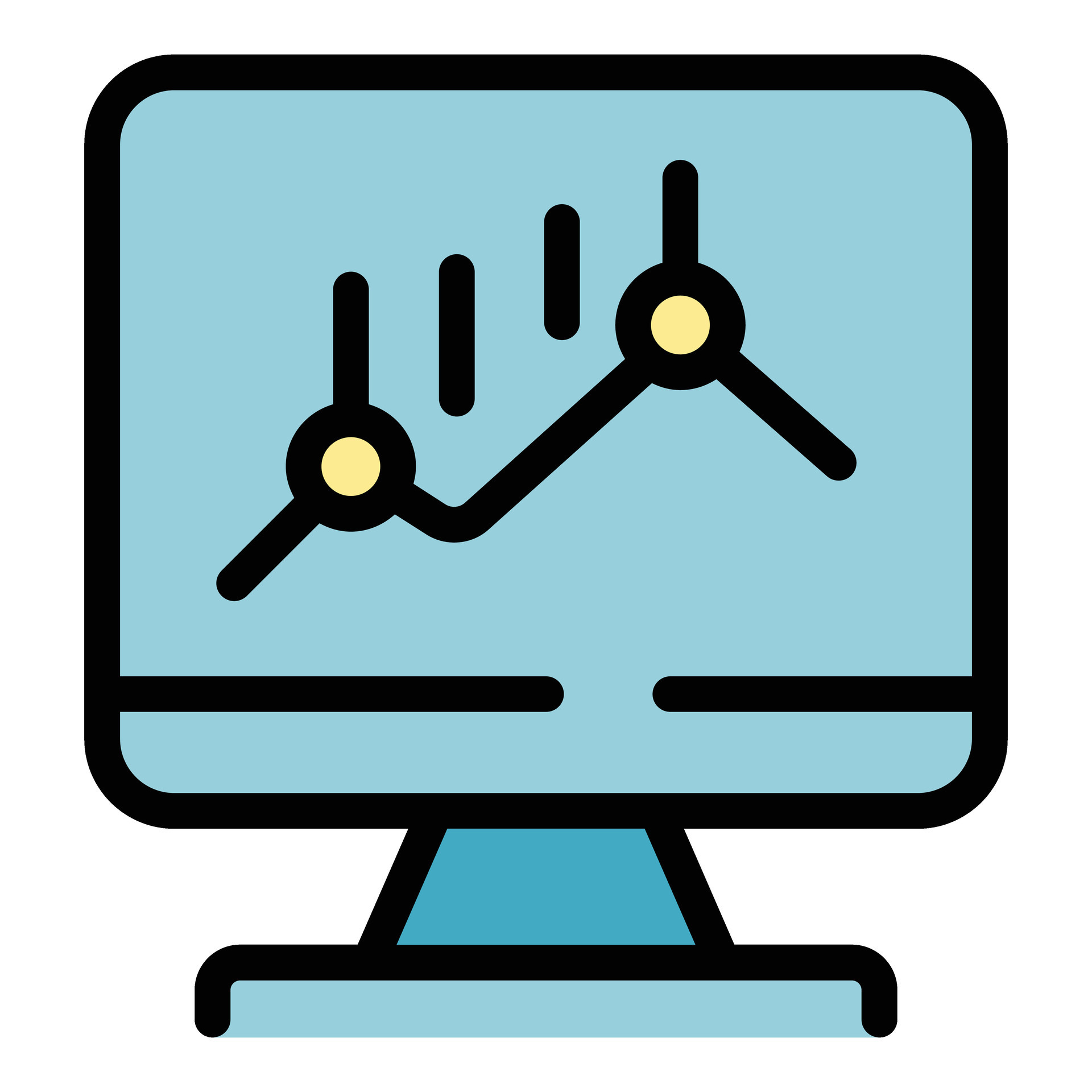 Monitor graph result icon vector flat 27152542 Vector Art at Vecteezy