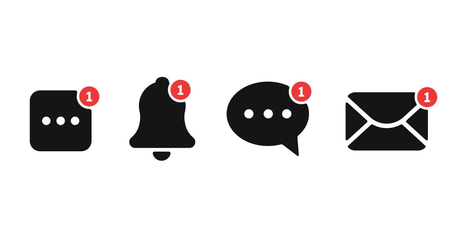 New notification and message icon set. Social media concept. 27152732 ...