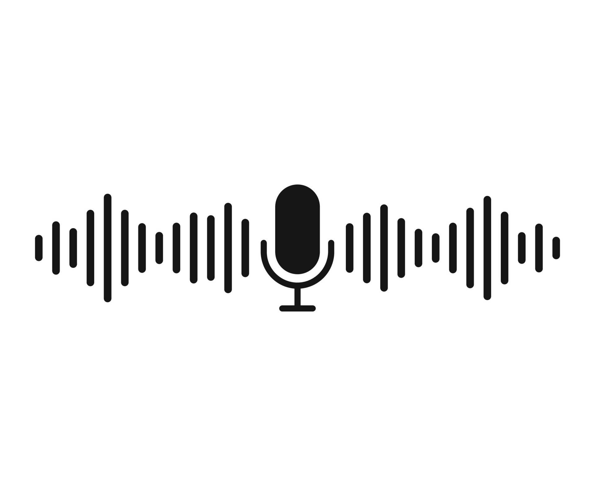 Sound wave icon. Music symbol. Microphone sound wave. Vector ...