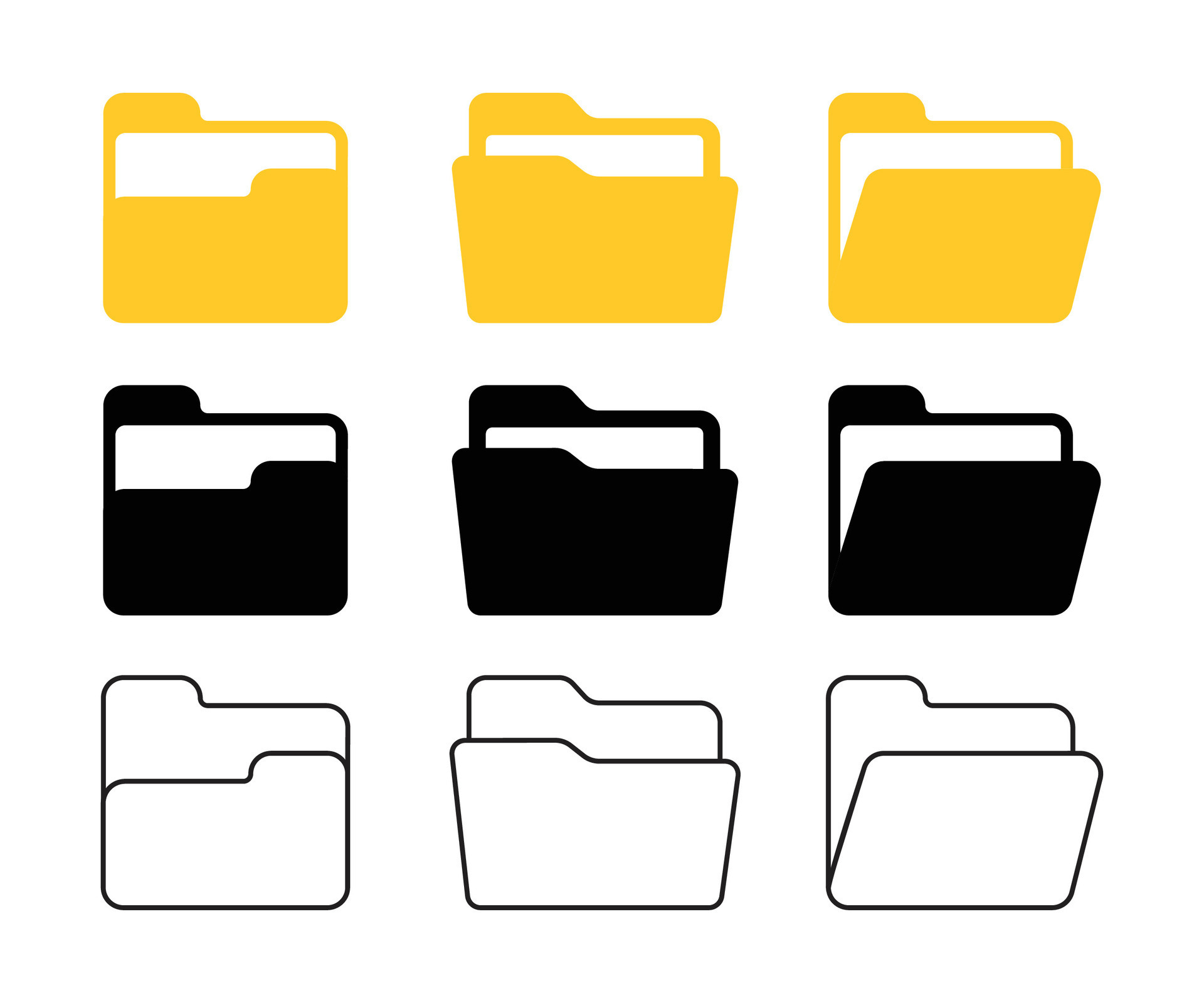 Folder vector icon. Open folder icon. Folder with documents vector icon ...