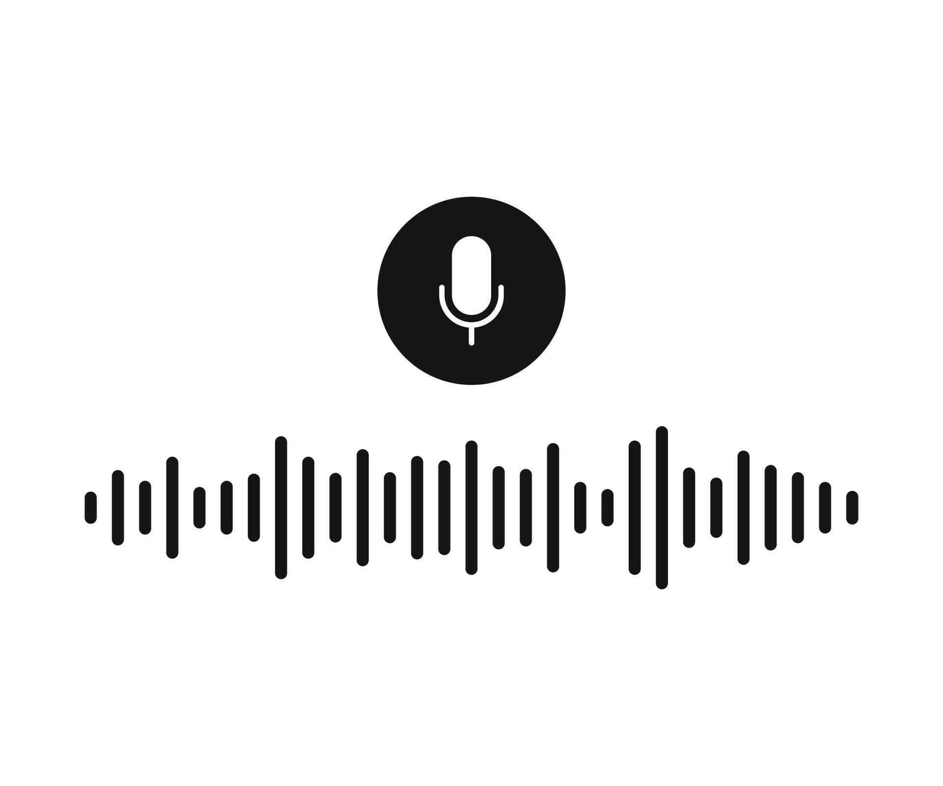 Microphone sound wave. Voice messages bubble icon with sound wave ...
