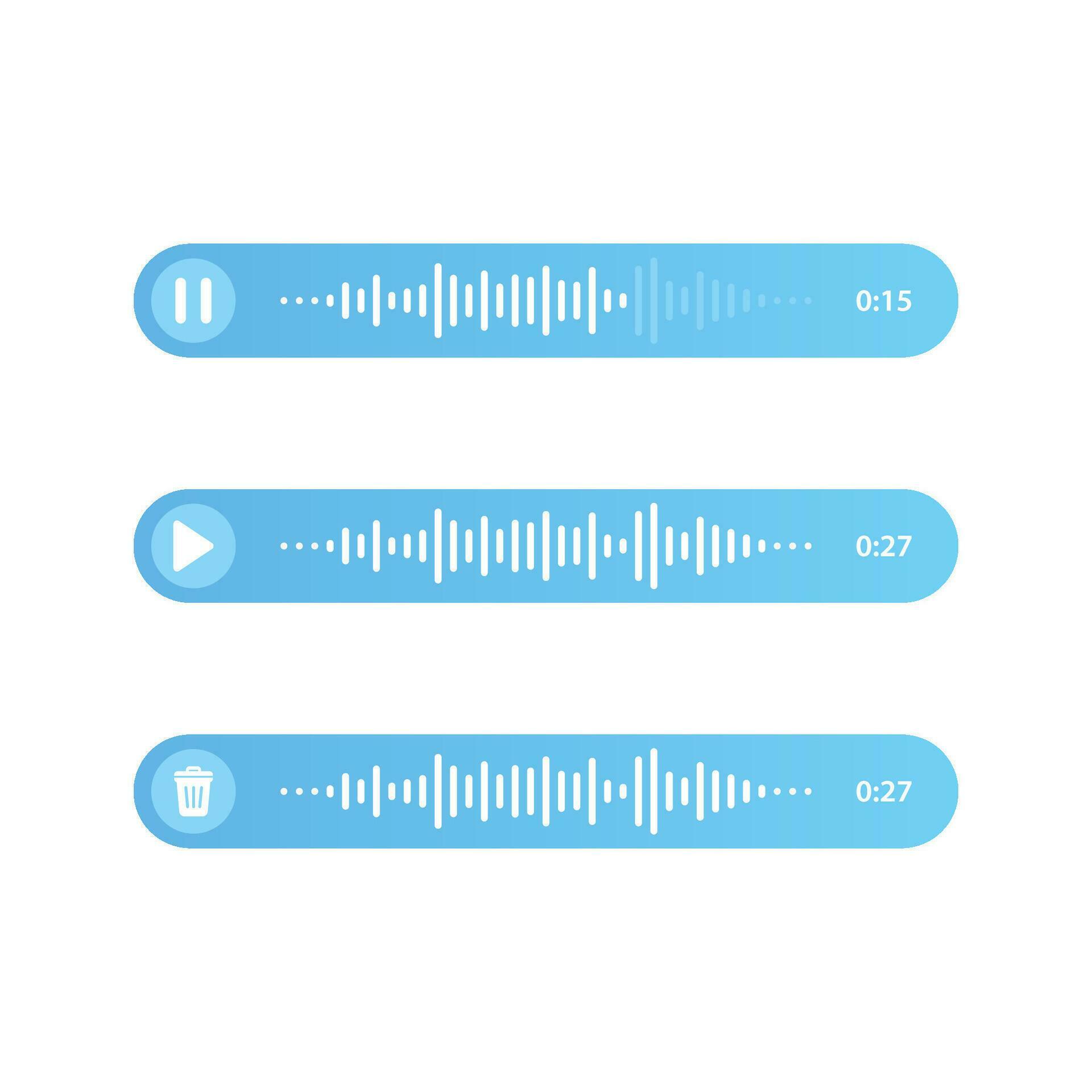 Voice and audio message. Modern communication ui in messenger. Voice ...