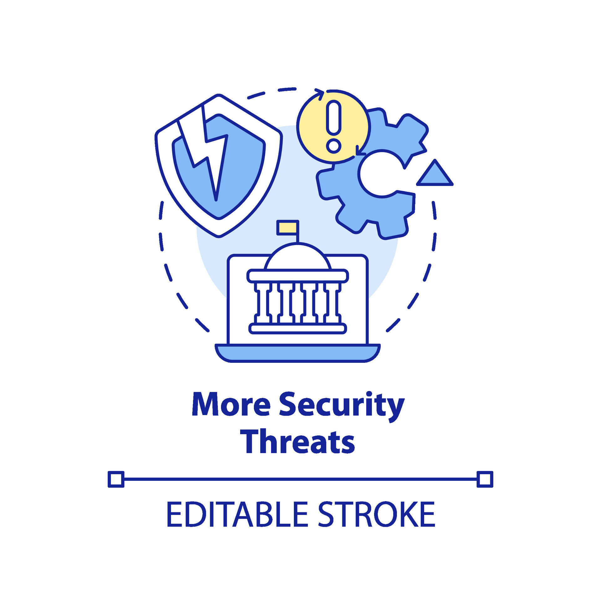 More Security Threats Concept Icon Cybersecurity Problem Modern Public Sector Issue Abstract