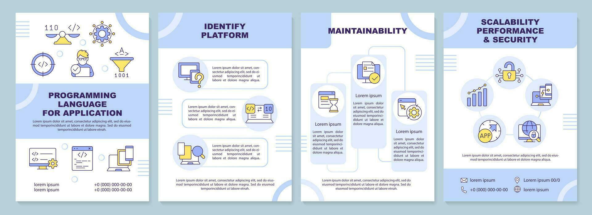 Programming language for application brochure template. Leaflet design ...