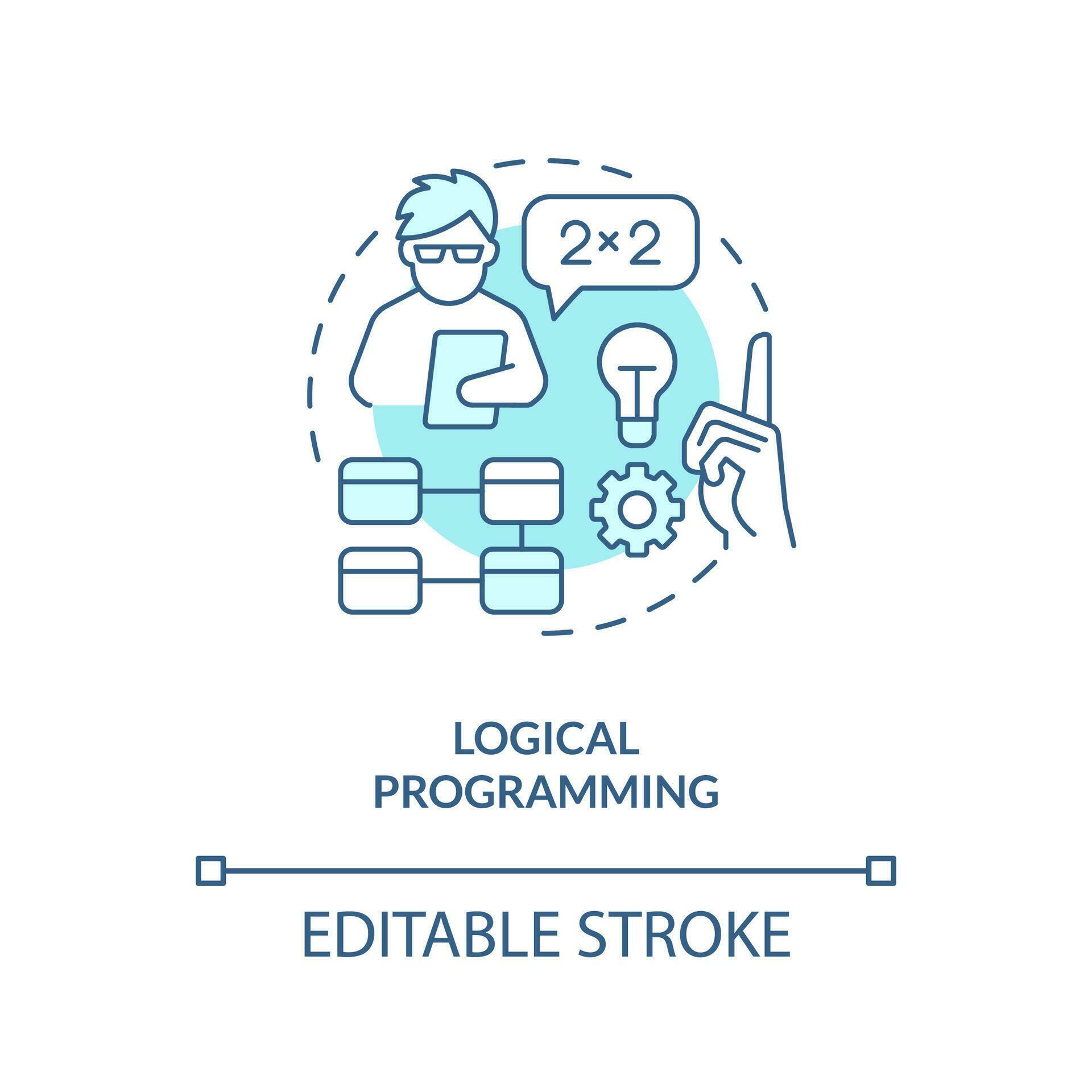 Logical Programming Turquoise Concept Icon Coding Paradigm Type Abstract Idea Thin Line