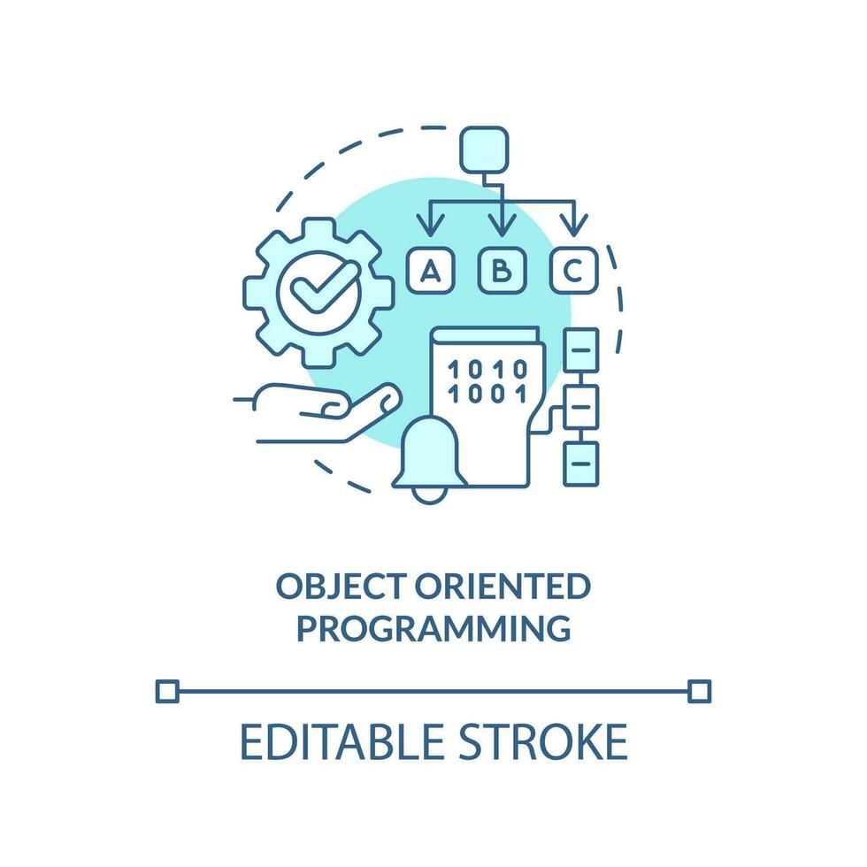 Object Oriented Programming Turquoise Concept Icon Coding Paradigm Approach Abstract Idea Thin