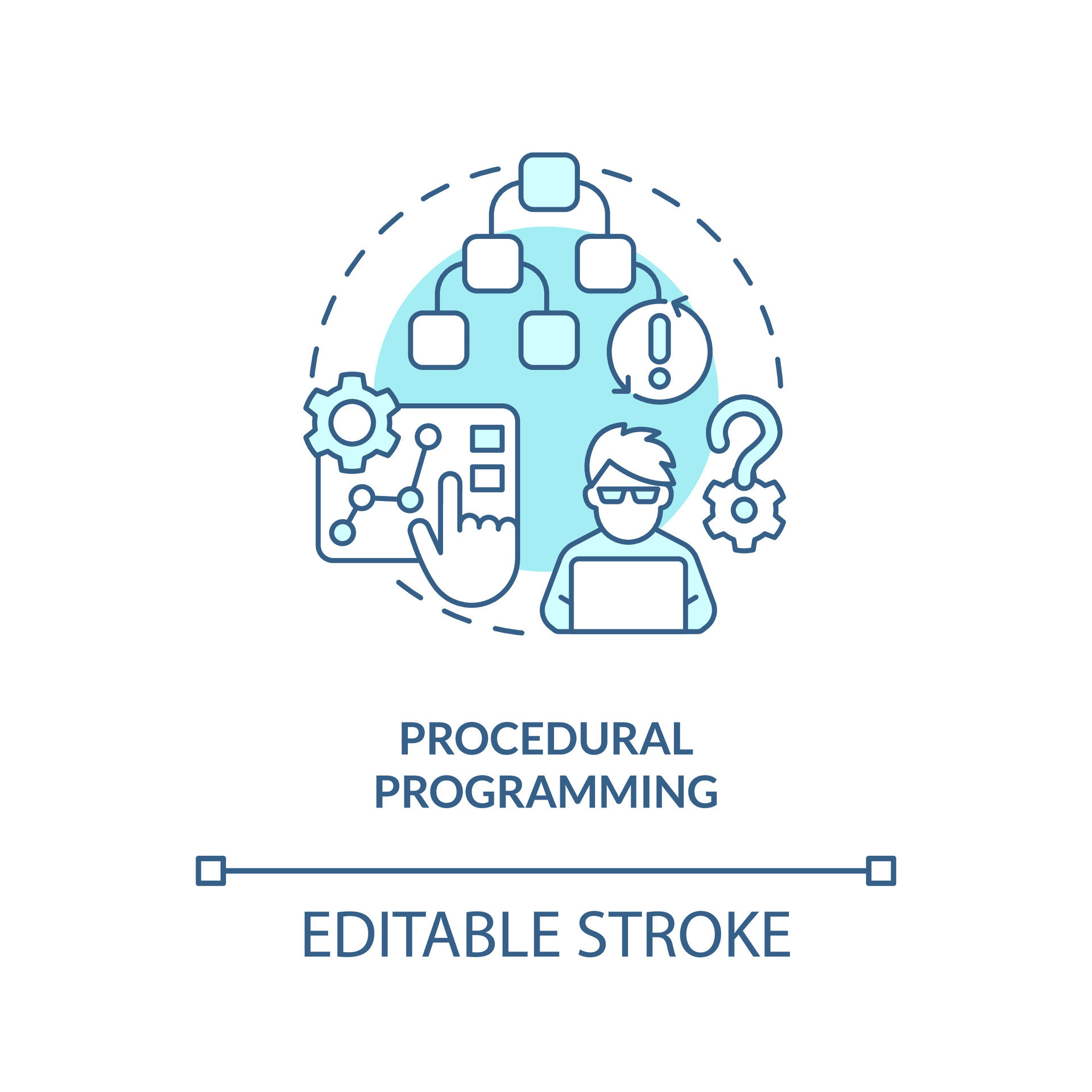 Procedural Programming Turquoise Concept Icon Coding Paradigm Abstract Idea Thin Line