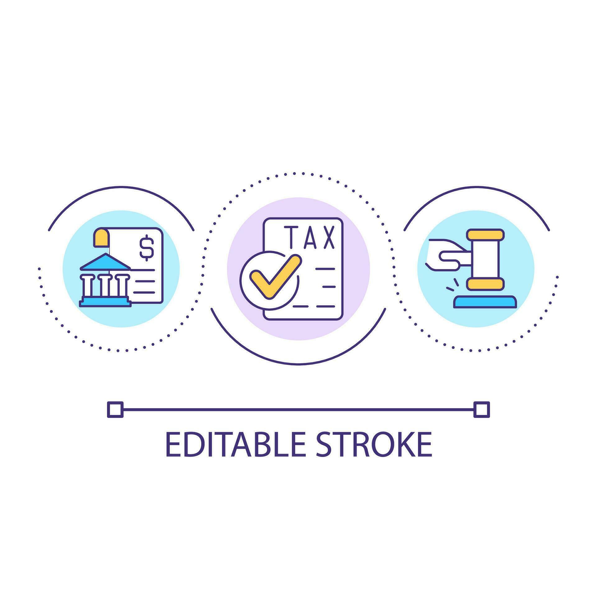 Business taxes loop concept icon. Business activity abstract idea thin line illustration ...
