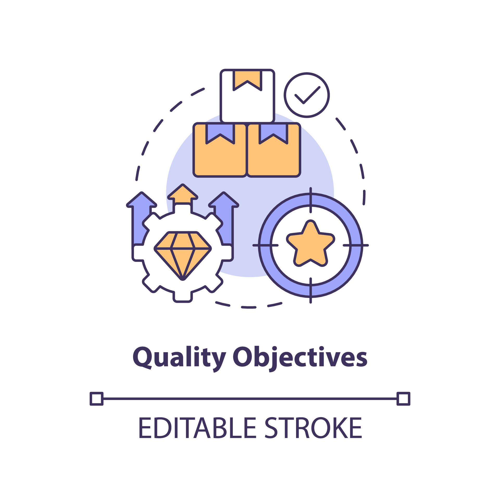 Quality Objectives Concept Icon Products Improving Project Management Target Abstract Idea