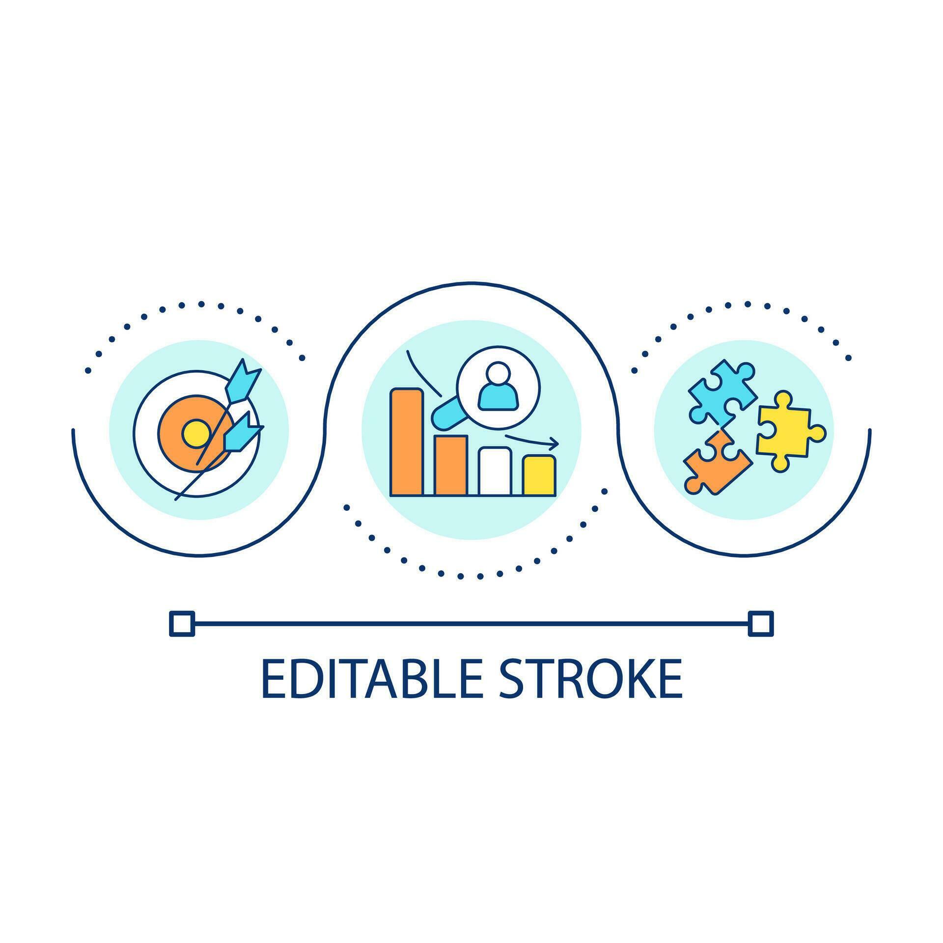 Poor strategy loop concept icon. Planning failure. Management problem. Statistic decrease ...