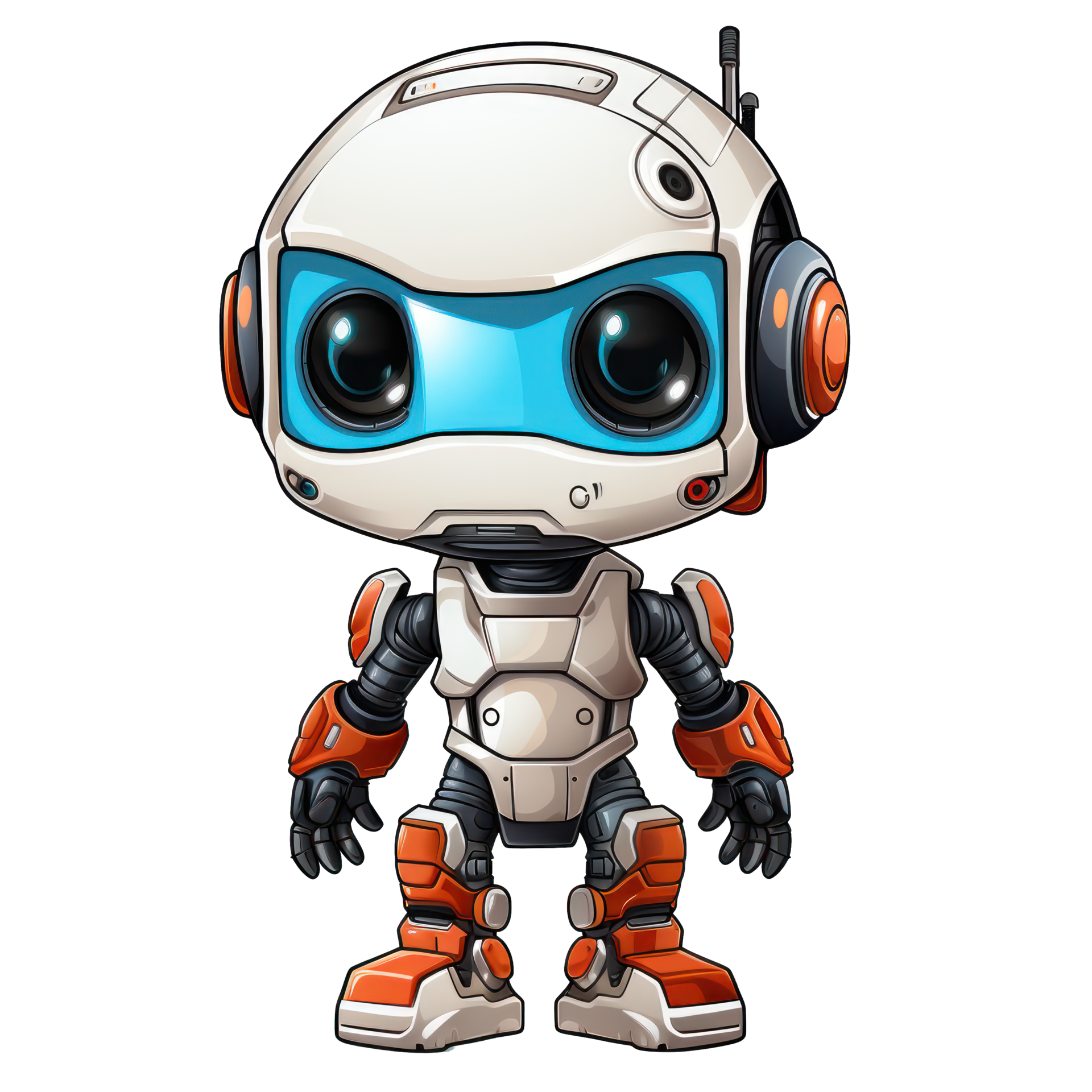 Cute Modern Robots Characters Elements Artificial Intelligence Or Scientific Innovation