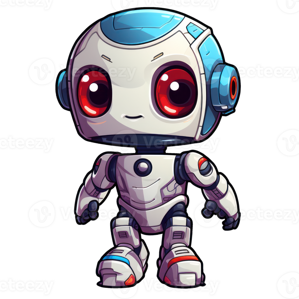 Cute modern robots characters elements. Artificial intelligence or ...
