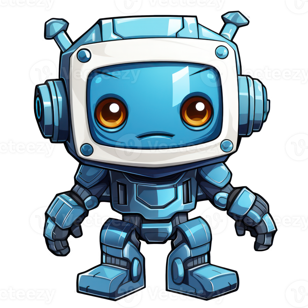 Cute Modern Robots Characters Elements Artificial Intelligence Or Scientific Innovation