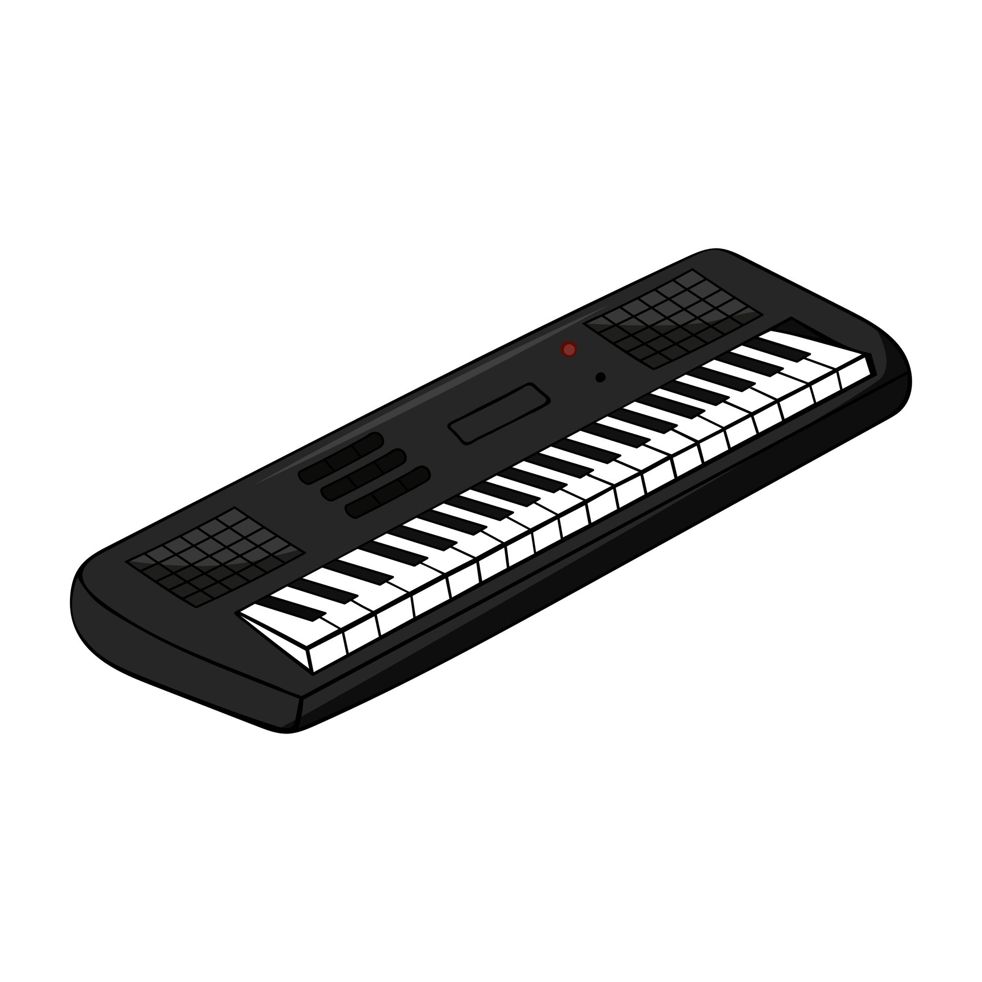Hand Drawn Electronic Piano Keyboard Musical Instrument Vector Design Keyboard Synthesizer