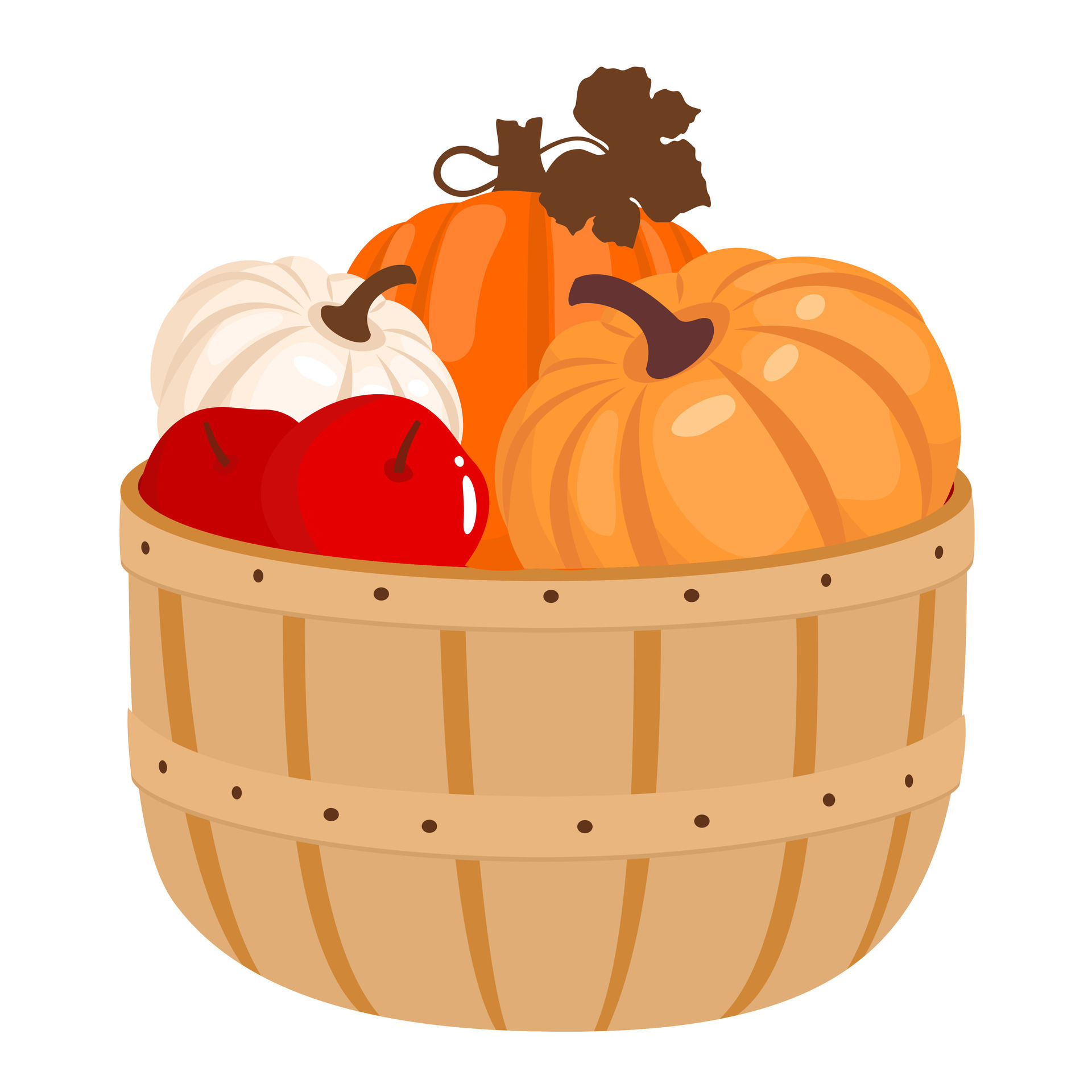 Two pumpkins with a leaf. Vector. Illustrated clipart. 27157826 Vector Art at Vecteezy