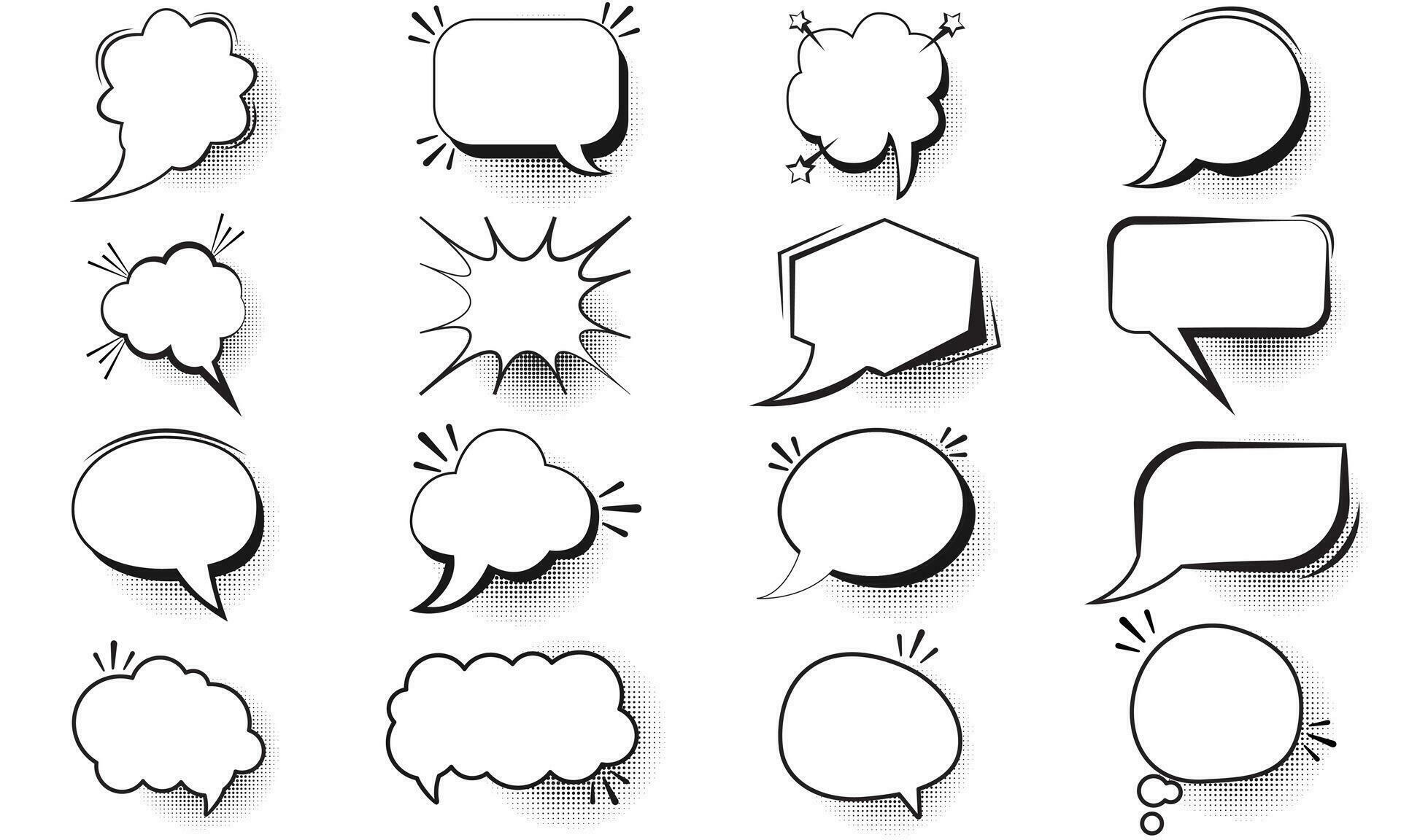 speech bubbles chat comic vector set 27158147 Vector Art at Vecteezy