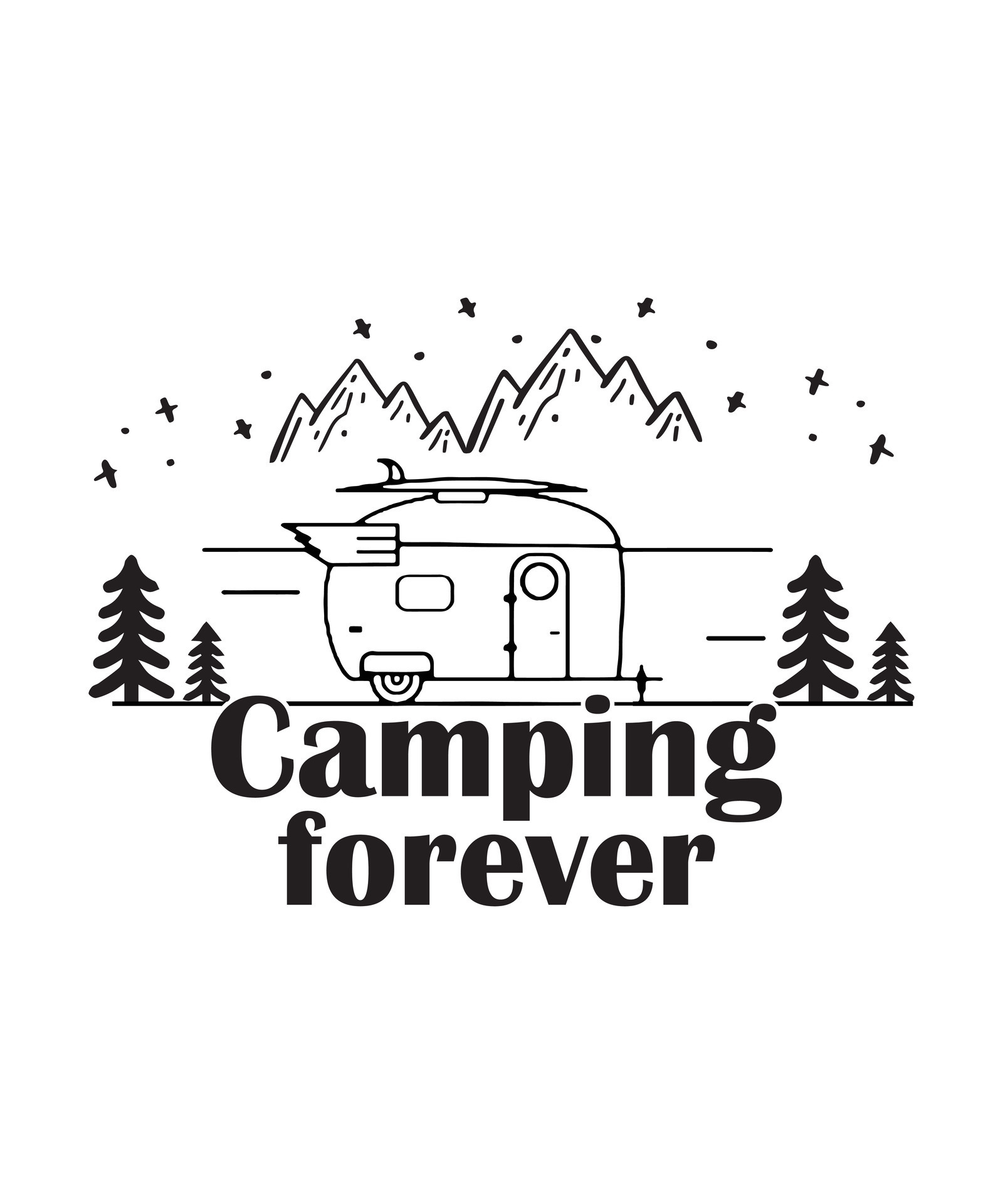 Camping Fever Happy Camper Logo Tshirt 27158943 Vector Art At Vecteezy