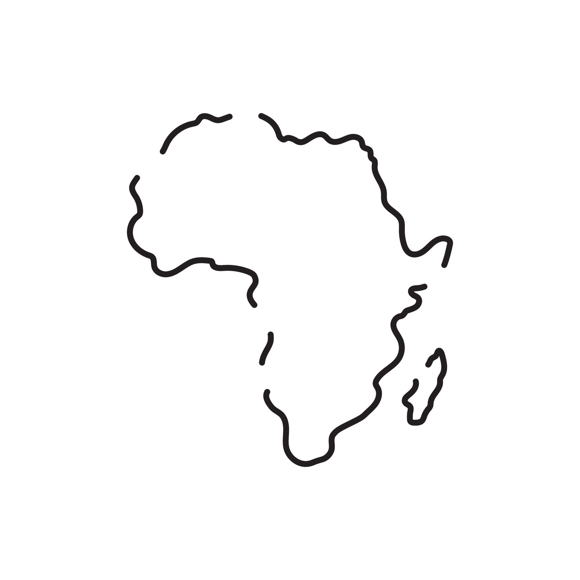 Safari line icon. Wildlife African silhouettes with African wild ...