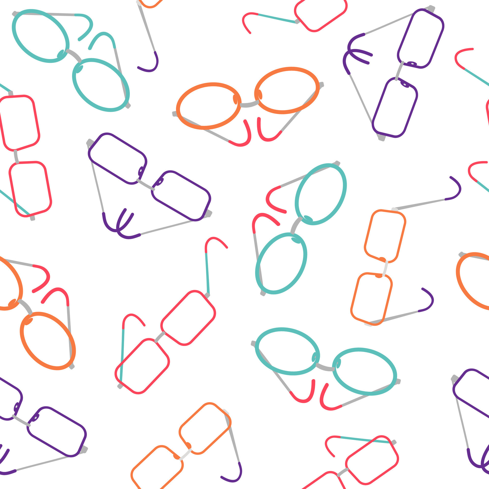 Vector colorful glasses seamless pattern. World Sight Day. Surface ...