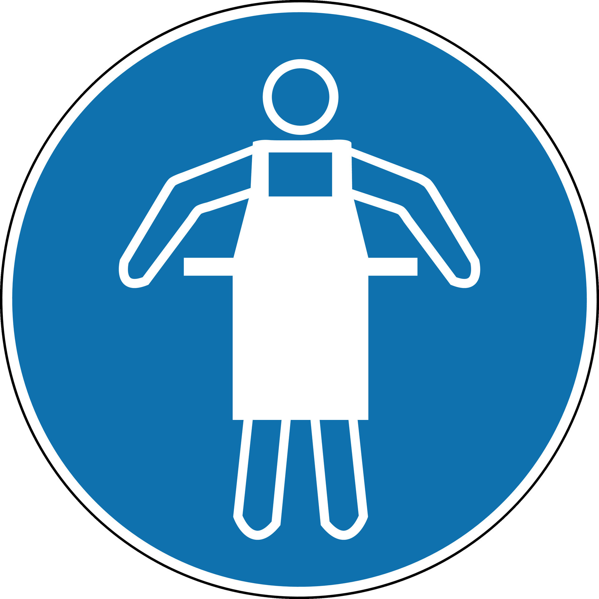 Protective Apron Sign Use A Protective Apron Mandatory Sign Round Blue Sign Apron Should